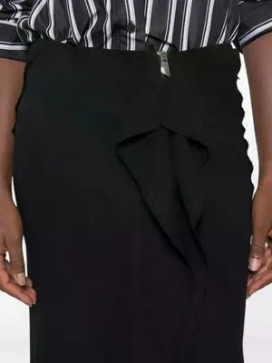 Attico Asymmetric Midi Skirt With Ruffle Detailing