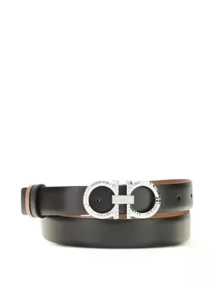 FERRAGAMO Reversible And Adjustable Belt With Hammered Gancini