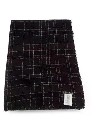 Faliero Sarti Check-pattern Frayed Scarf