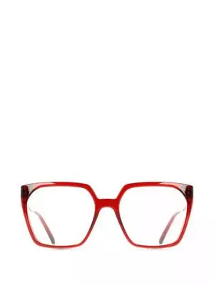 FERRAGAMO Gancini-detail Geometric-frame Glasses - Red