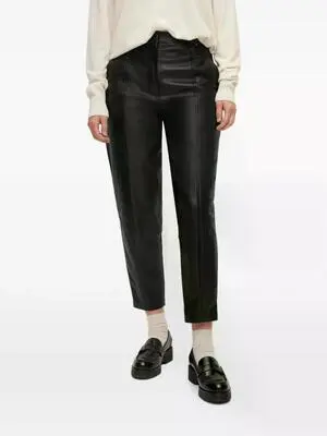 BOSS Leather Trousers With Seam Detail