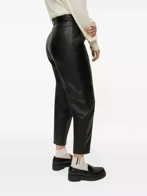BOSS Leather Trousers With Seam Detail
