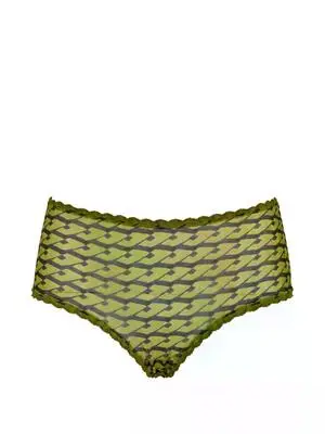 LAURA URBINATI Geometric-print Briefs - Green