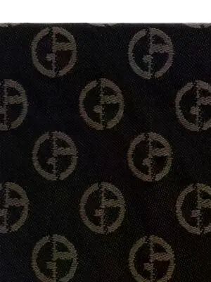 Giorgio Armani Monogram-pattern Frayed Scarf
