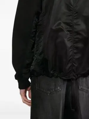 Toga Quarter-zip Panelled Sweater - Black
