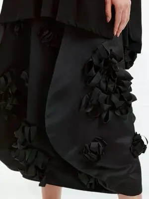 ENFOLD Ruffled Floral-appliqué Midi Skirt