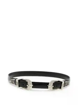 Toga Western-buckle Leather Bangle - Black