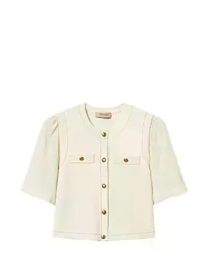 TWINSET Knitted Cardigan With Metal Buttons - Neutrals