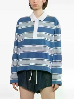 Rag & Bone Striped Long-sleeve Polo Shirt