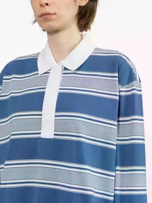 Rag & Bone Striped Long-sleeve Polo Shirt