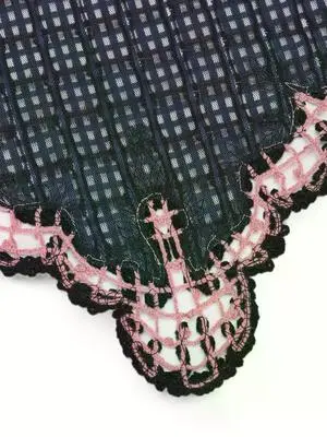 CA4LA Lace-trimmed Broderie Anglaise Headscarf