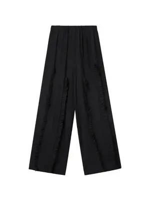 ENFOLD Ruffle-trimmed Trousers - Black