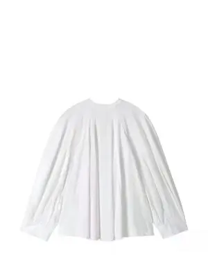 ENFOLD Pleated Long-sleeved T-shirt - White