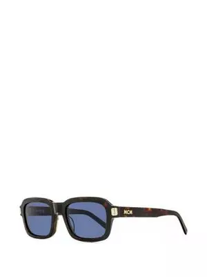 Mcm Rectangular-frame Logo-plaque Sunglasses - Brown