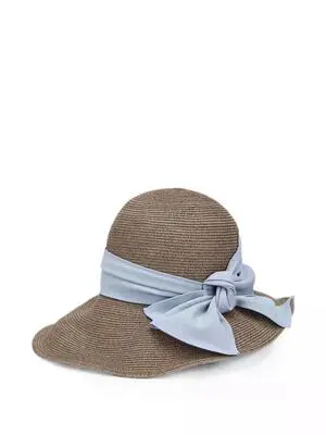 CA4LA Yell Braid Bow-detail Woven Hat