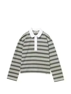 Rag & Bone Striped Long-sleeve Polo Shirt - Green