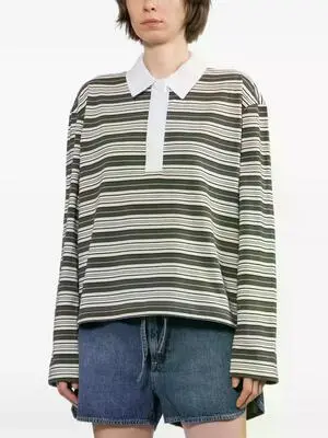Rag & Bone Striped Long-sleeve Polo Shirt
