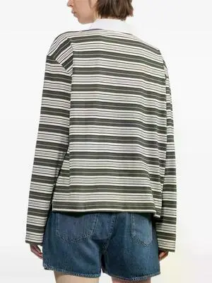 Rag & Bone Striped Long-sleeve Polo Shirt