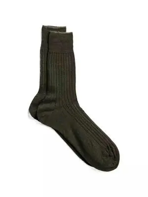 YAHAE Ribbed Linen Socks - Green