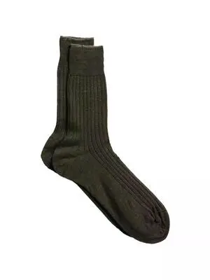 YAHAE Ribbed Linen Socks - Green