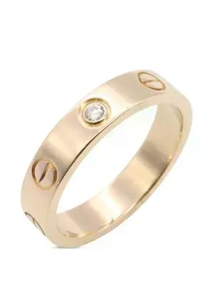 Cartier 18k Rose Gold Diamond Love Ring - Pink