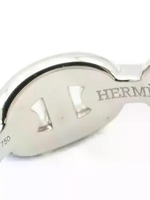 Hermès 18k White Gold Pavé Diamond Chaîne D'ancre Ring