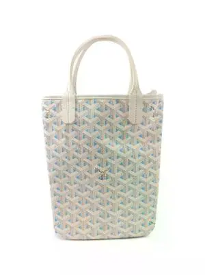 Goyard Pm Pitiers Claire-voie Two-way Handbag - White