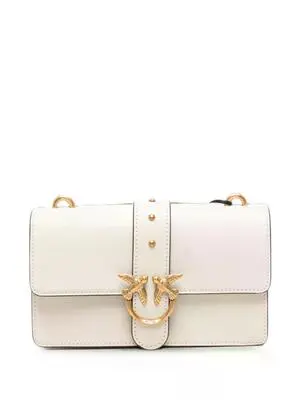 Pinko Mini Love One Leather Crossbody Bag - Neutrals