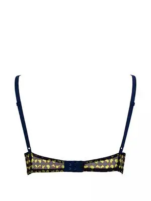 LAURA URBINATI Patterned Tulle Bra - Blue