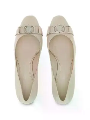 FERRAGAMO Ornament-detail Leather Pumps - Neutrals
