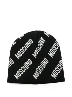 Moschino Logo-print Beanie Hat - Black