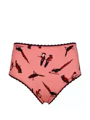 LAURA URBINATI Bird-print High-waisted Briefs
