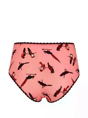 LAURA URBINATI Bird-print High-waisted Briefs
