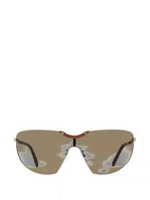Mcm Stud-embellished Shield Sunglasses - Gold