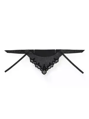CA4LA Embroidered Crochet Trim Headscarf