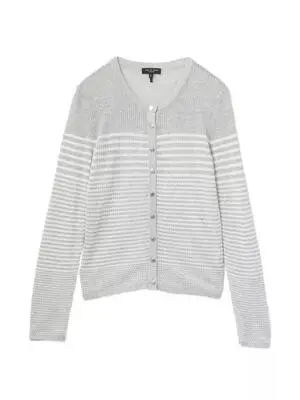 Rag & Bone Striped Pointelle-knit Cardigan