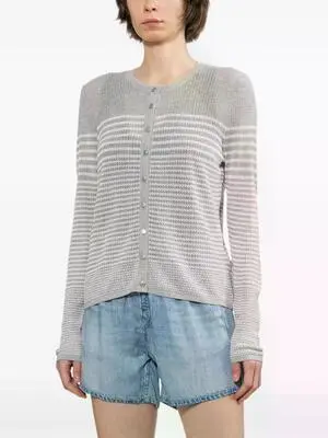 Rag & Bone Striped Pointelle-knit Cardigan