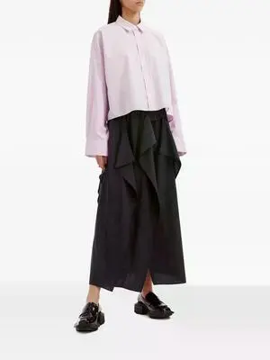 ENFOLD Stepped-hem Patch-pocket Shirt