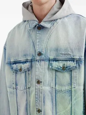 We11Done Hooded Raw-hem Denim Jacket