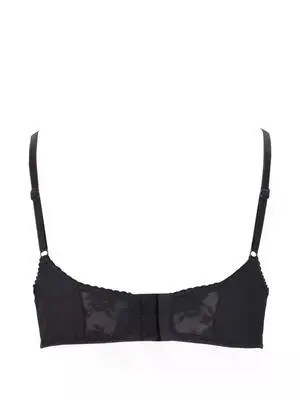 LAURA URBINATI Lace-panel Bow-detail Bra - Black