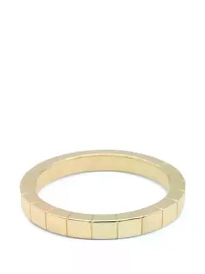 Cartier 18k Yellow Engraved Logo Band Ring - Gold