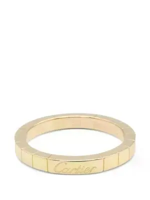 Cartier 18k Yellow Engraved Logo Band Ring