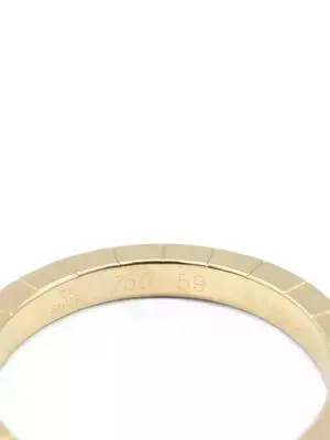 Cartier 18k Yellow Engraved Logo Band Ring