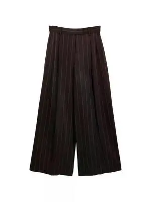 Helmut Lang Pinstripe-pattern Wide-leg Trousers - Brown