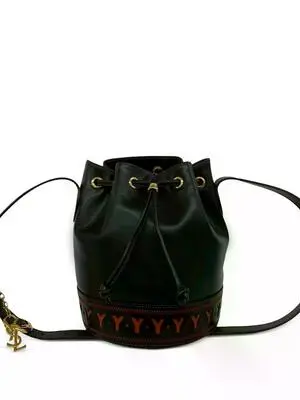 Saint Laurent 1980-1990 Leather Bucket Bag - Black