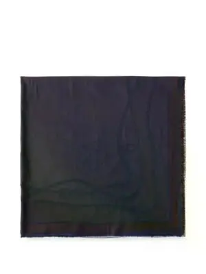 Prada Silk, Cashmere And Wool Jacquard Shawl - Blue