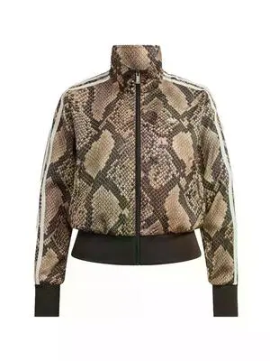 Adidas Satin Snake-print Firebird Track Jacket - Brown