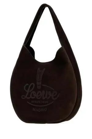 Loewe Dark Brown Suede Roomy Shopping Bag