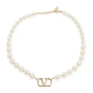 Valentino Garavani Pearl Vlogo Necklace
