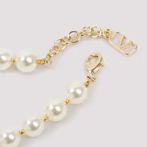 Valentino Garavani Pearl Vlogo Necklace